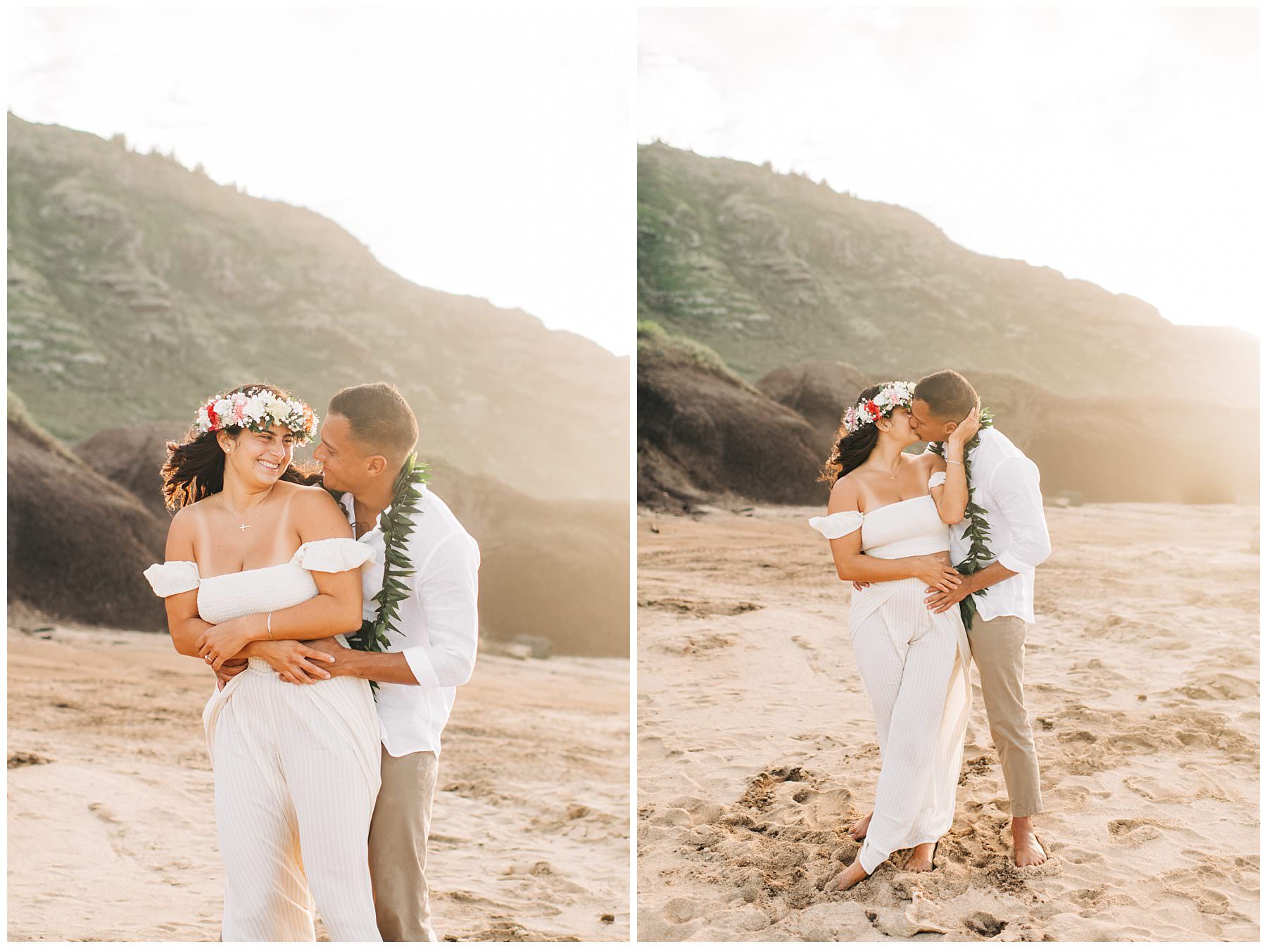 Oahu Engagement Session at Ka'ena Point - E+E Photography