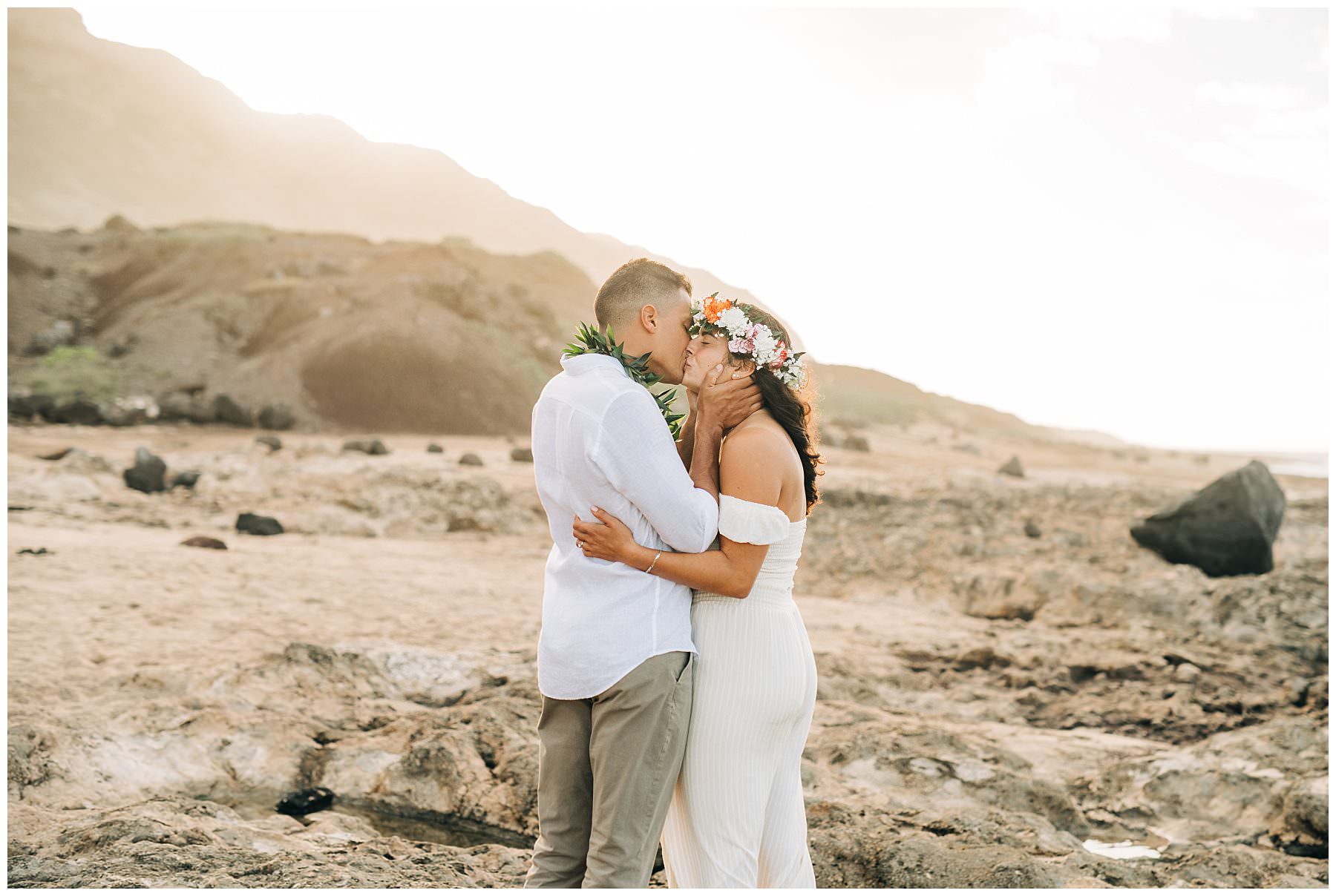 Oahu Engagement Session at Ka'ena Point - E+E Photography
