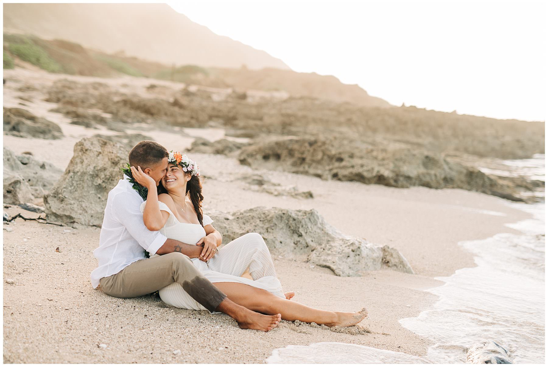 Oahu Engagement Session at Ka'ena Point - E+E Photography